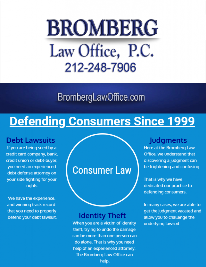Defending Consumers Since 1999 | Bromberg Law Office | Consumer Law NY